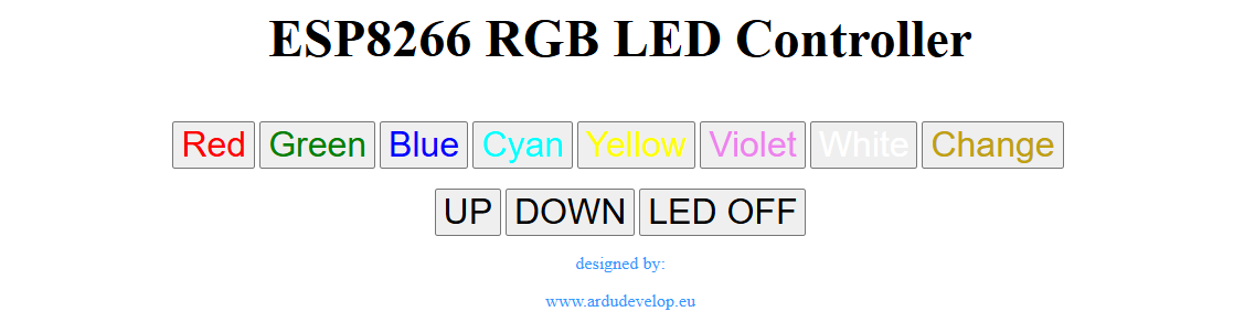 Контрол на Rgb осветление с Esp8266 и Arduino Ide през Web интерфейс